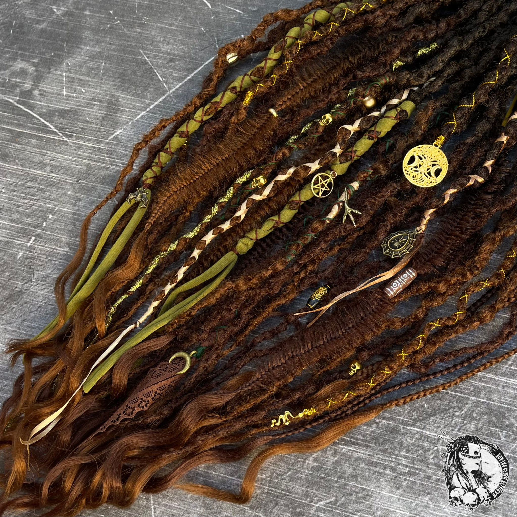 Witch black ombre set! Dreads and braids. Witchery decorated