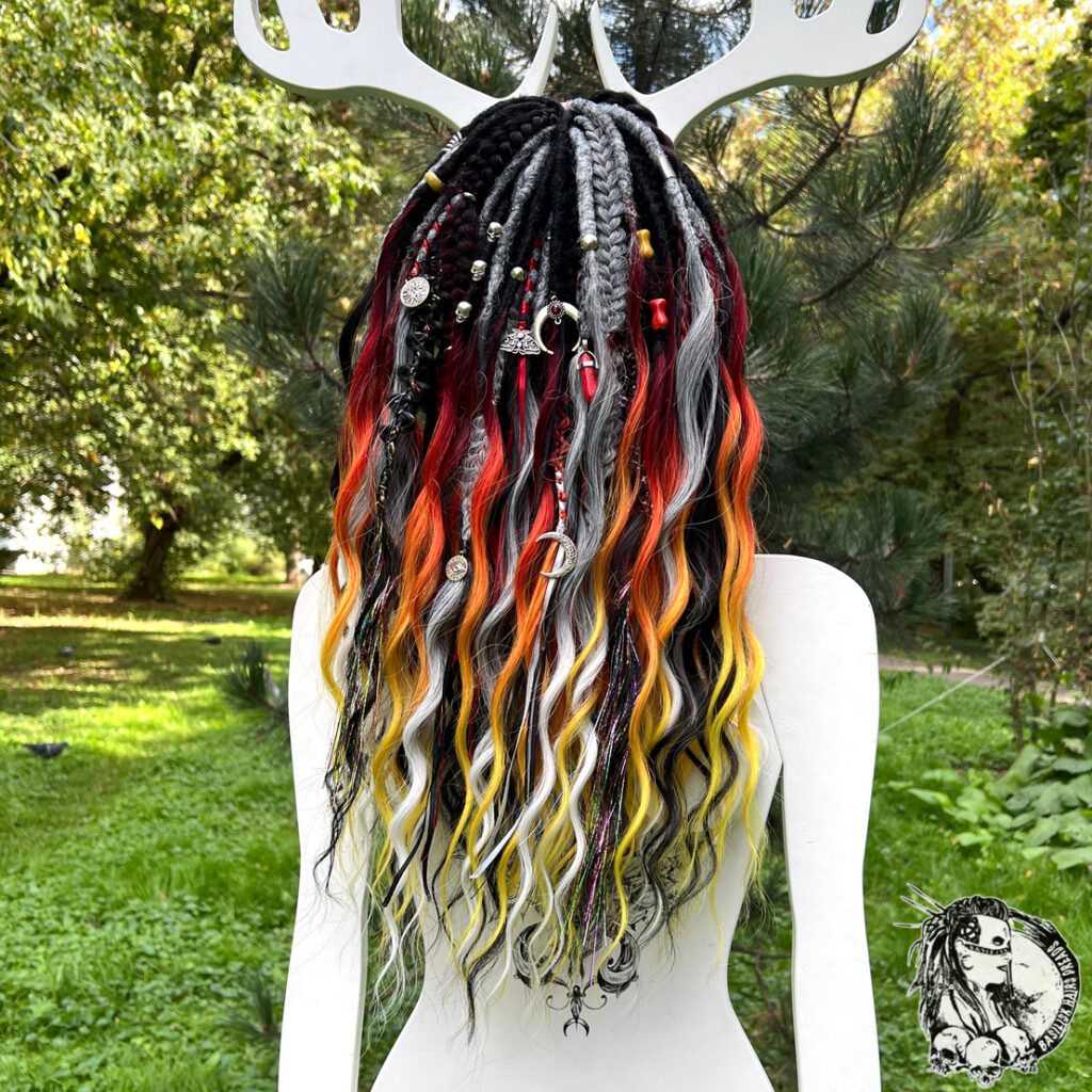 Silver Pyre - for GRAYING hair! BRUSHABLE CURLS - Dreads Braids